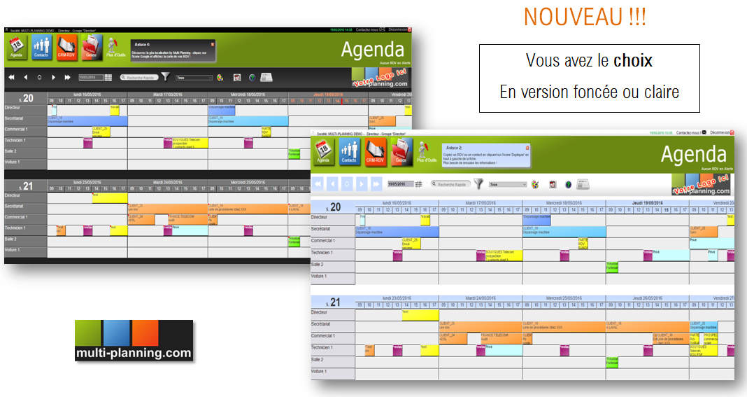 Multi-Planning : un agenda sur-mesure et personnalisable