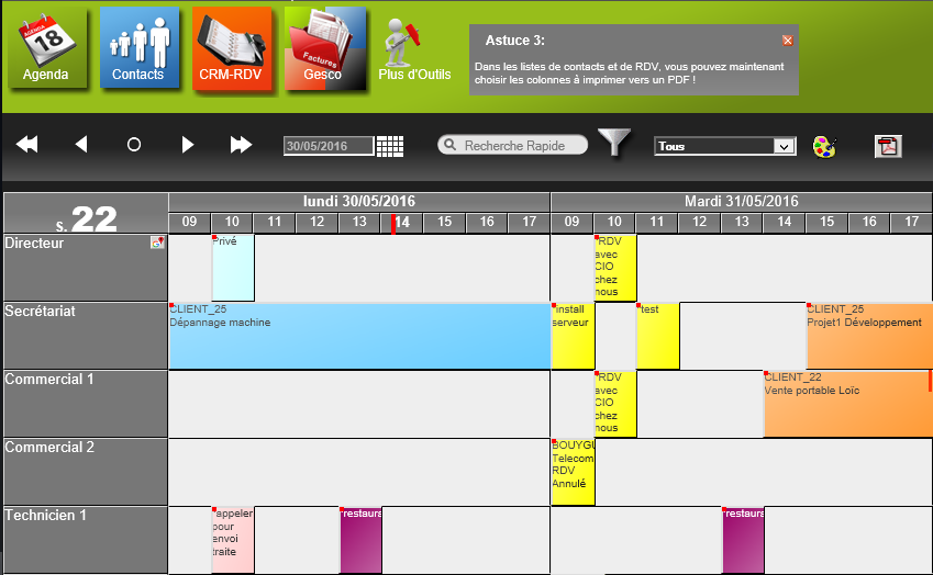 MULTI-PLANNING, un logiciel de prise de rendez-vous